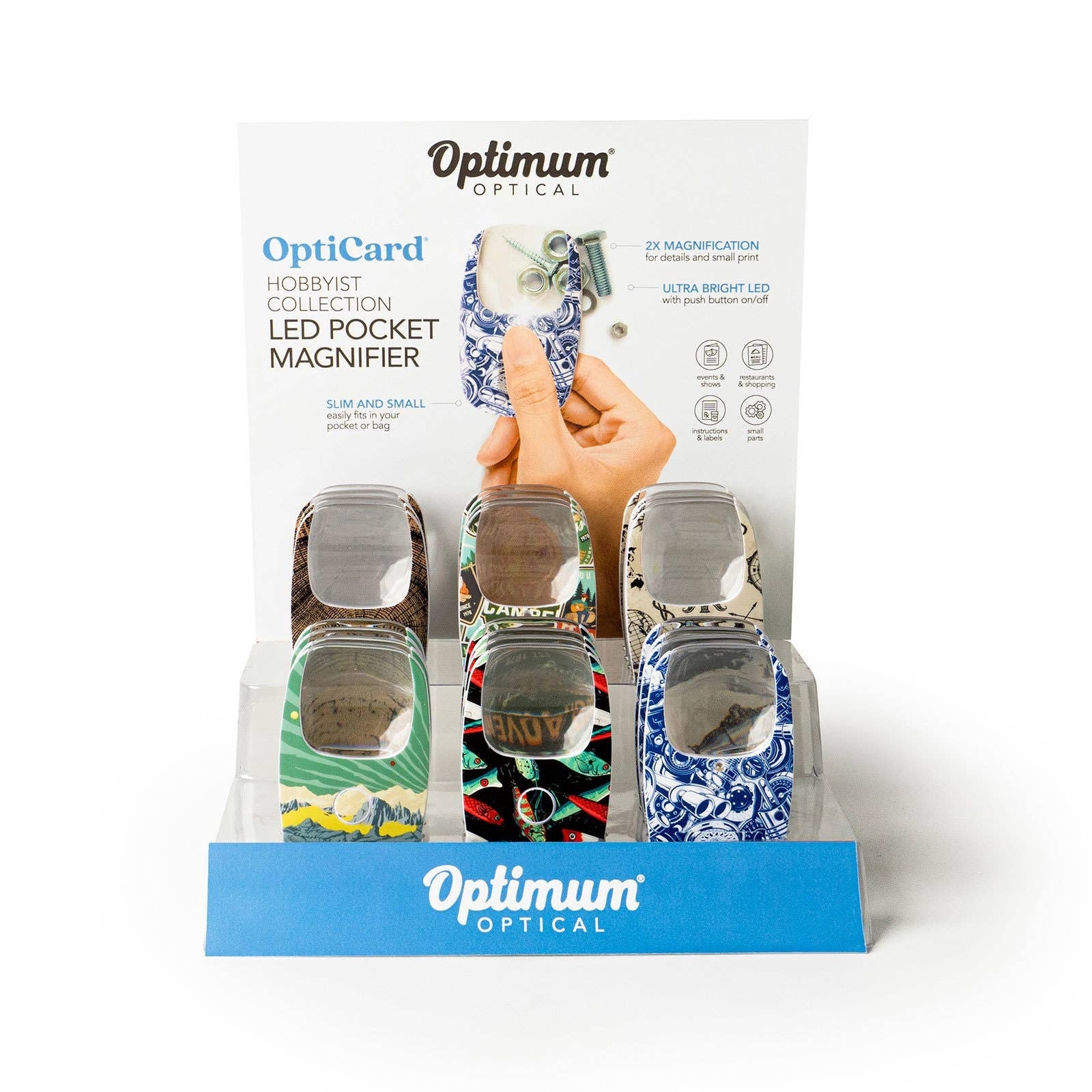 Optimum Optical The Hobbyist OptiCard LED Pocket Magnifier | McKenzie Place 802 Paul Bunyan Dr S ...